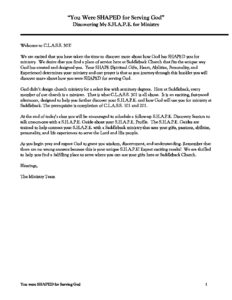 SHAPEStudyGuide | Servants University | Training Servants for Christ